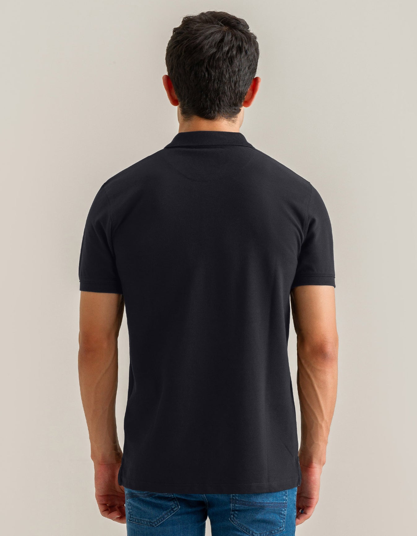 Men’s Plain Black Pique Polo| Brian Oak