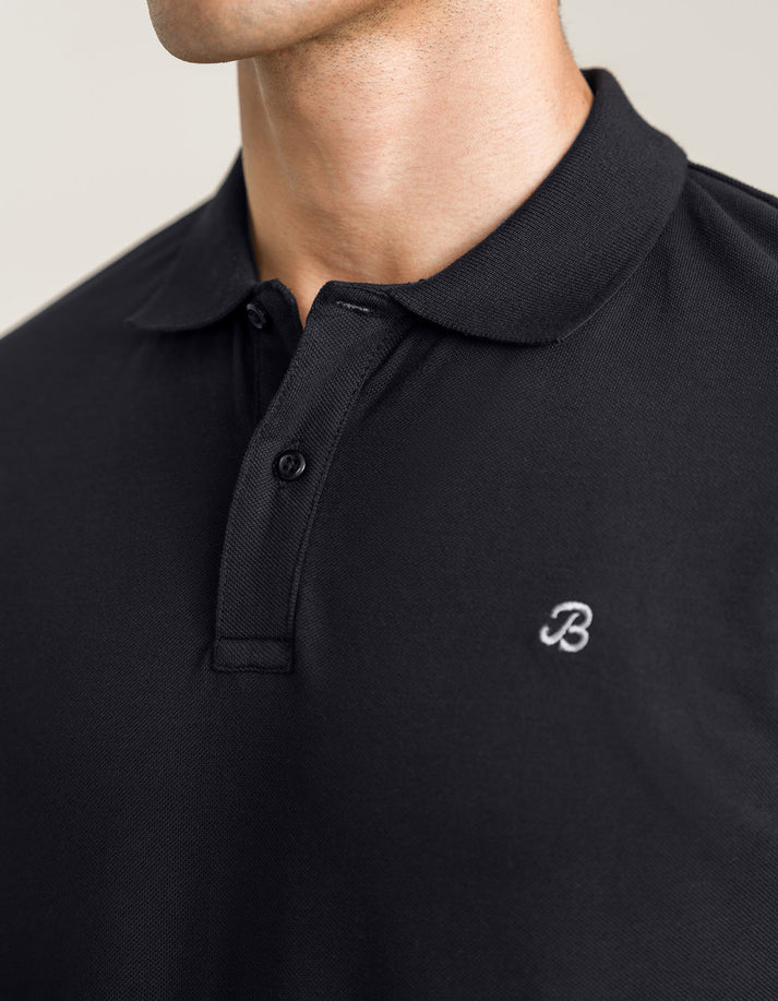 Men’s Plain Black Pique Polo| Brian Oak