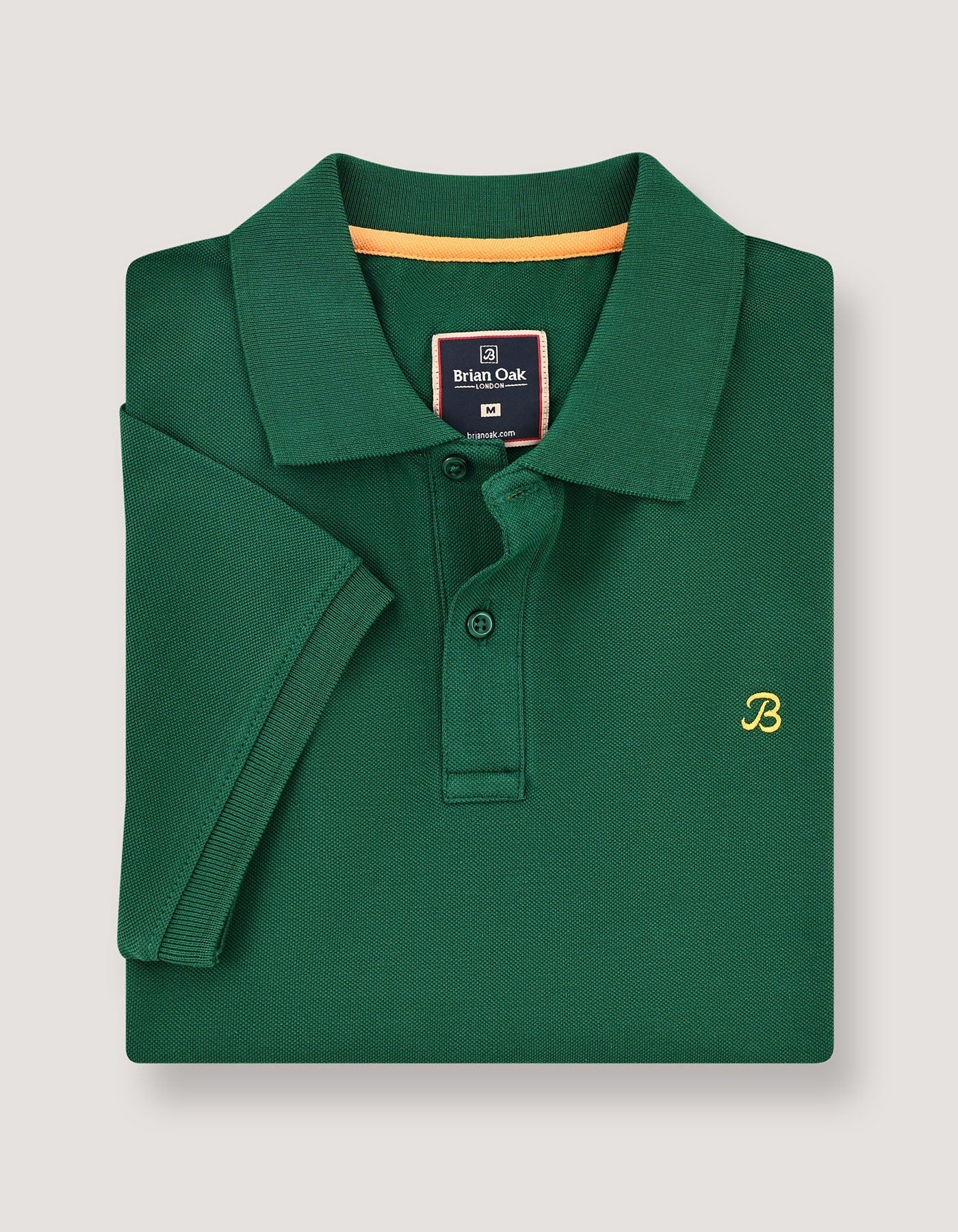 Men’s British Green Pique Polo | Brian Oak London
