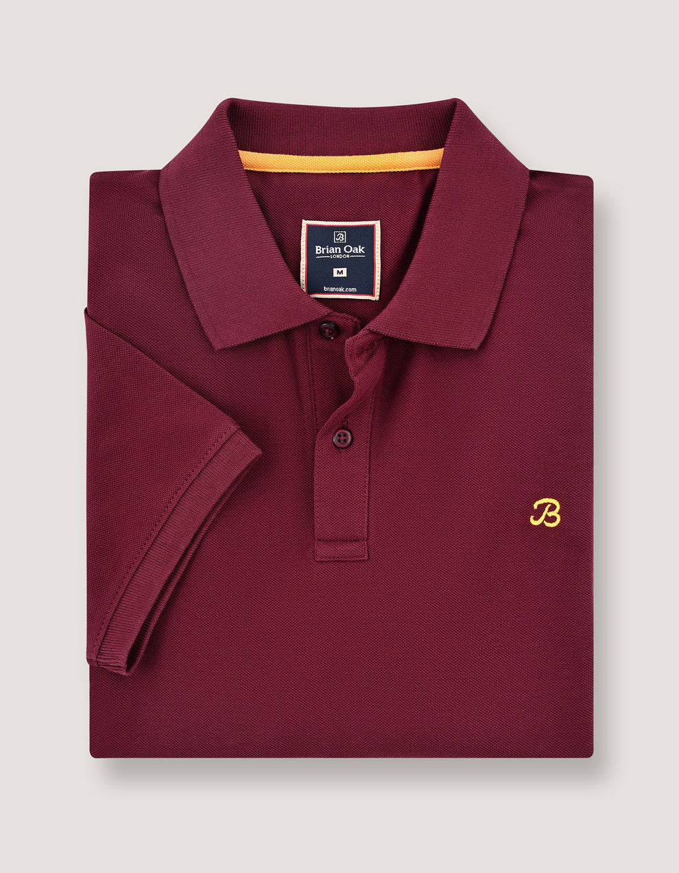 Men’s Maroon Plain Pique Polo | Brian Oak London